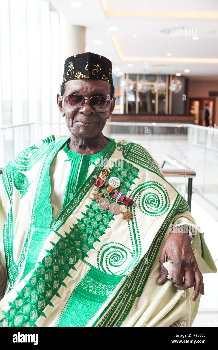 14 July 2018. London, Joshua Ashitey Hammond, 90 yr old veteran of ...