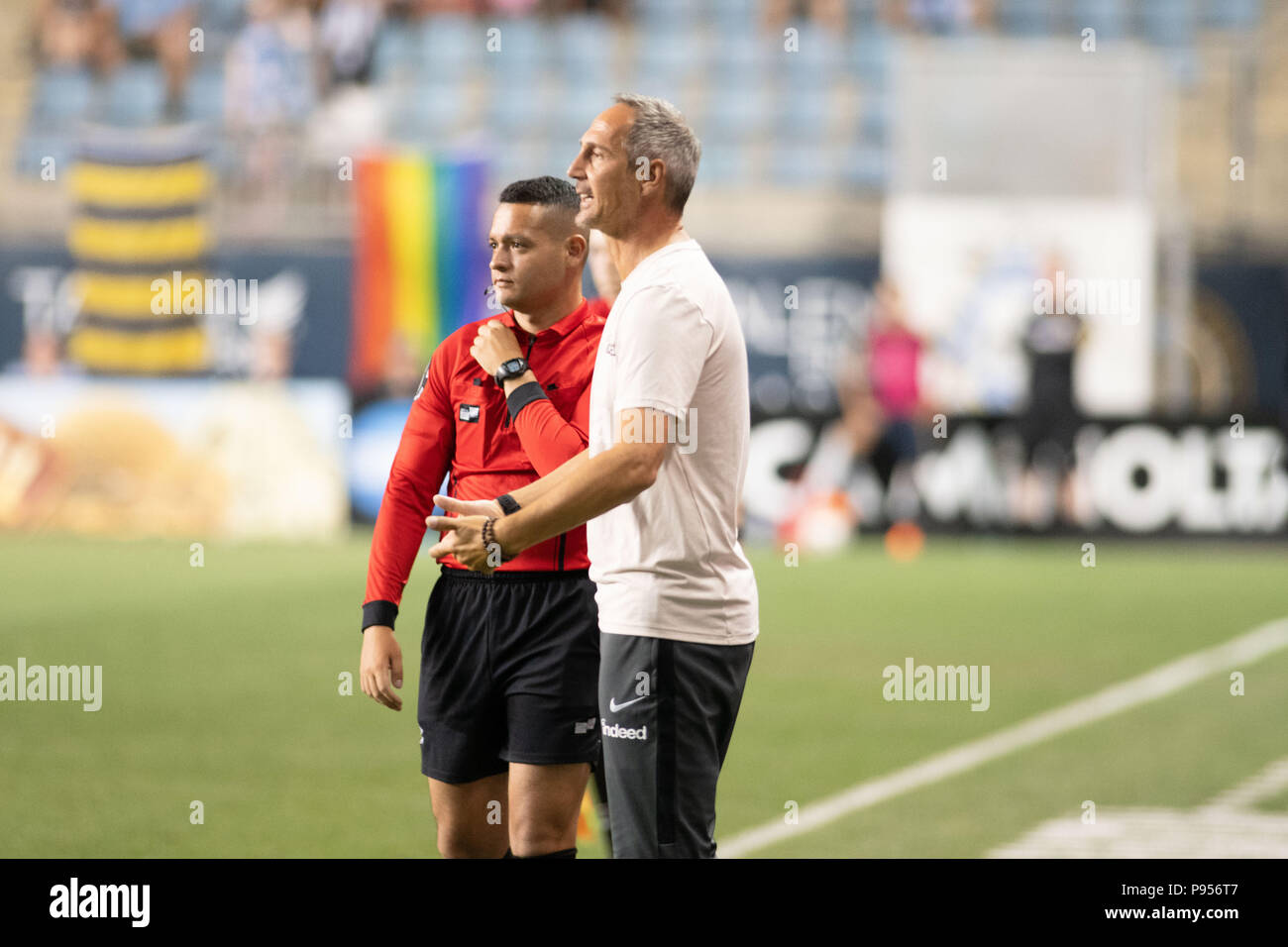 Chester, Pennsylvania, USA. 14th July, 2018. Eintracht's head coach ...