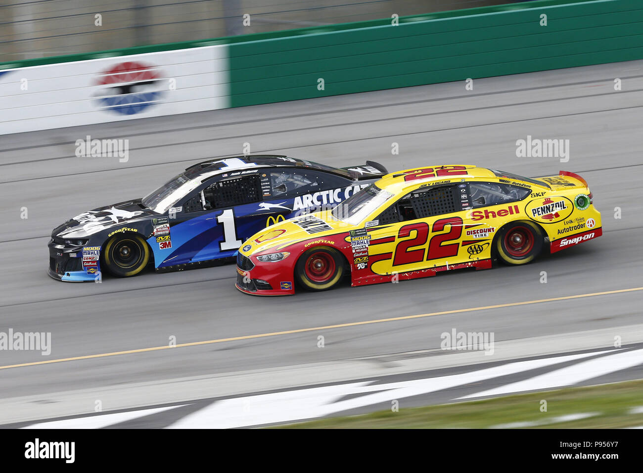 Sparta, Kentucky, USA. 14th July, 2018. Jamie McMurray (1) brings his ...