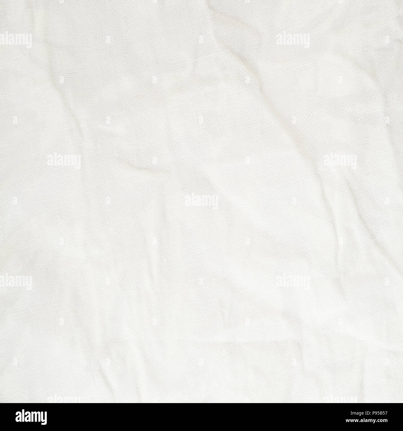 White wrinkled fabric texture. Closeup square Stock Photo - Alamy