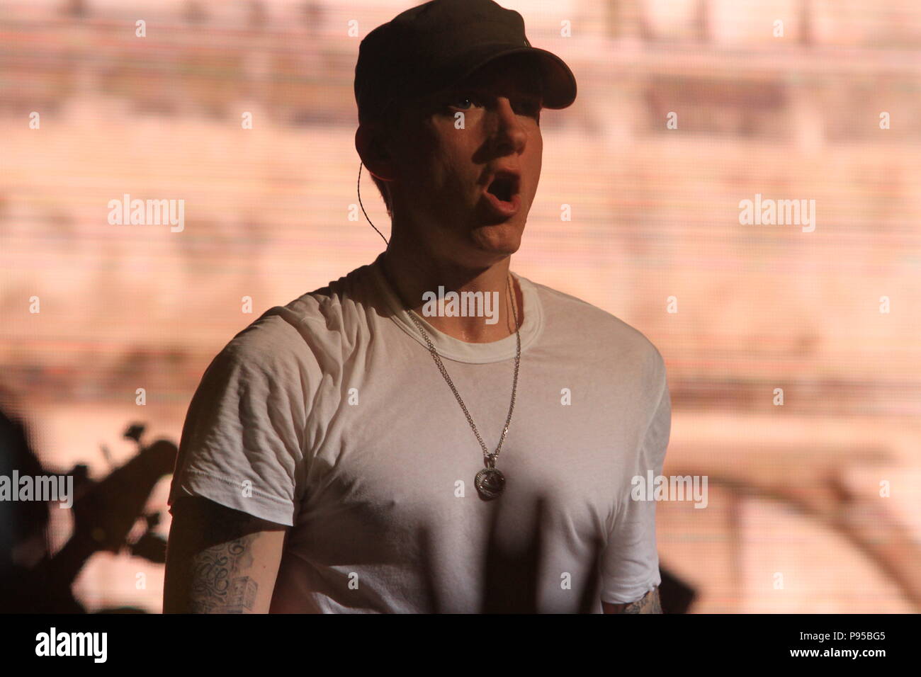 EMINEM concert at G-Shock 30th Anniversary Party at Basketball city ...