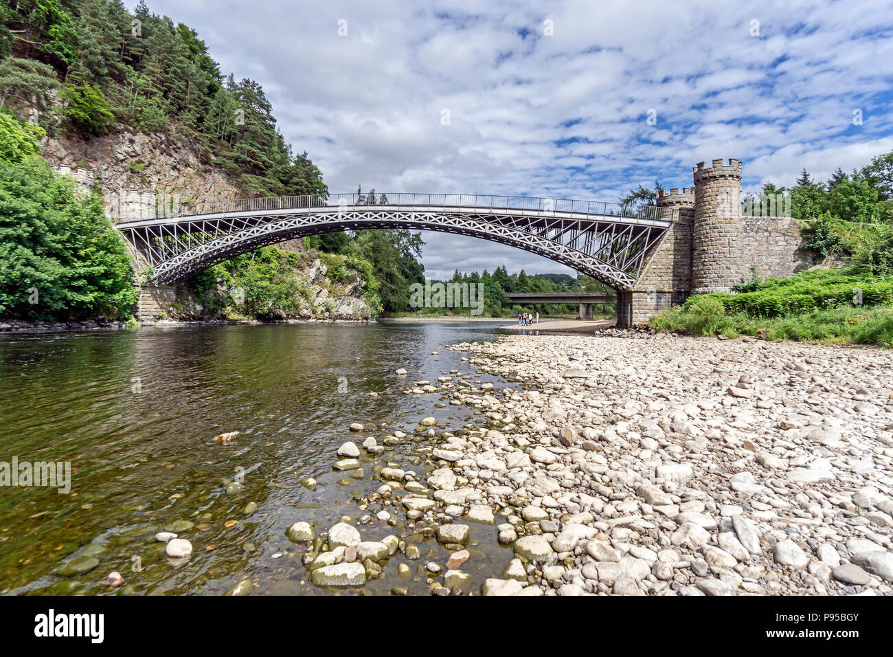 The old Craigellachie Bridge spanning the River Spey at Craigellachie ...