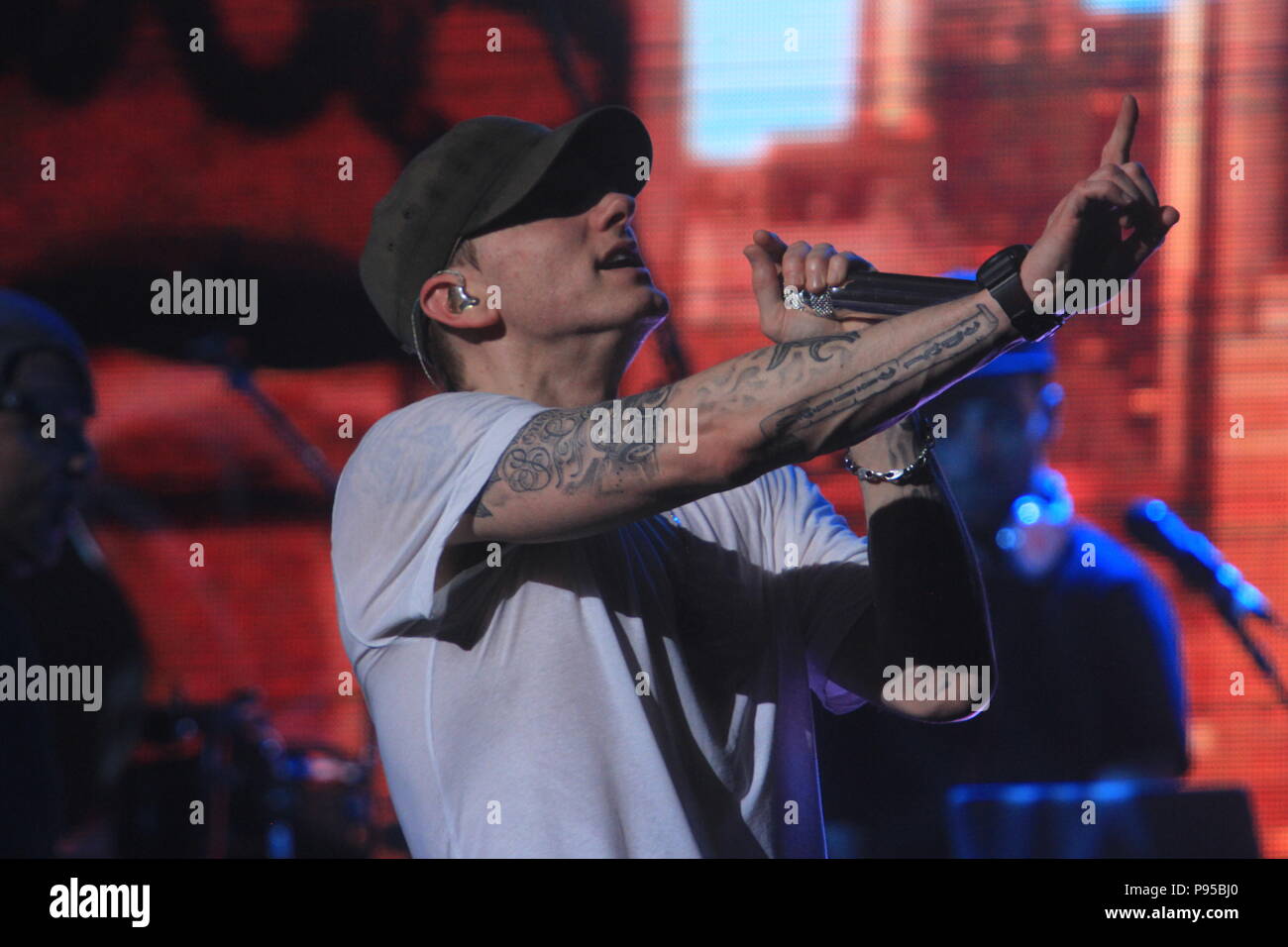EMINEM concert at G-Shock 30th Anniversary Party at Basketball city ...