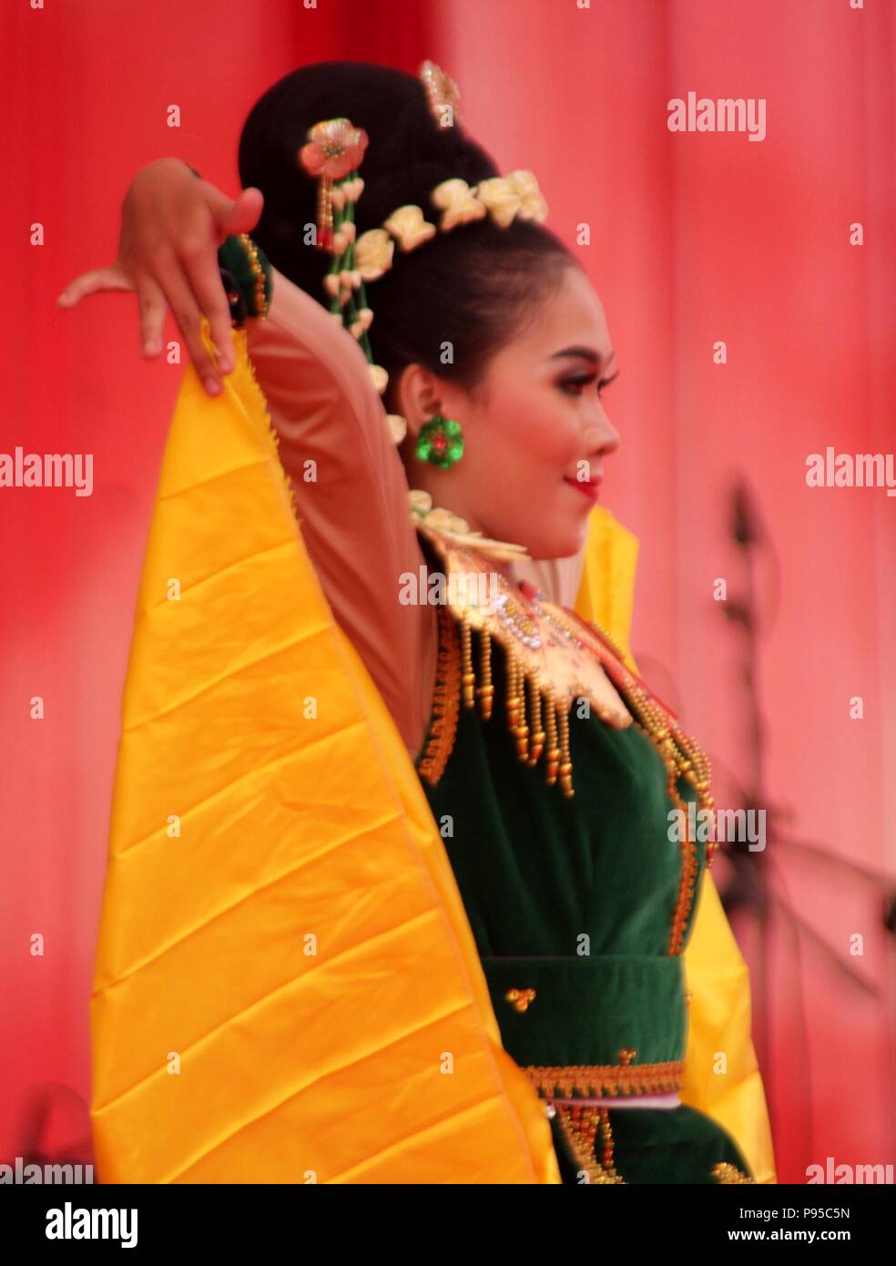 Madiun, Indonesia. 13th July, 2018. A number of people wearing costumes ...