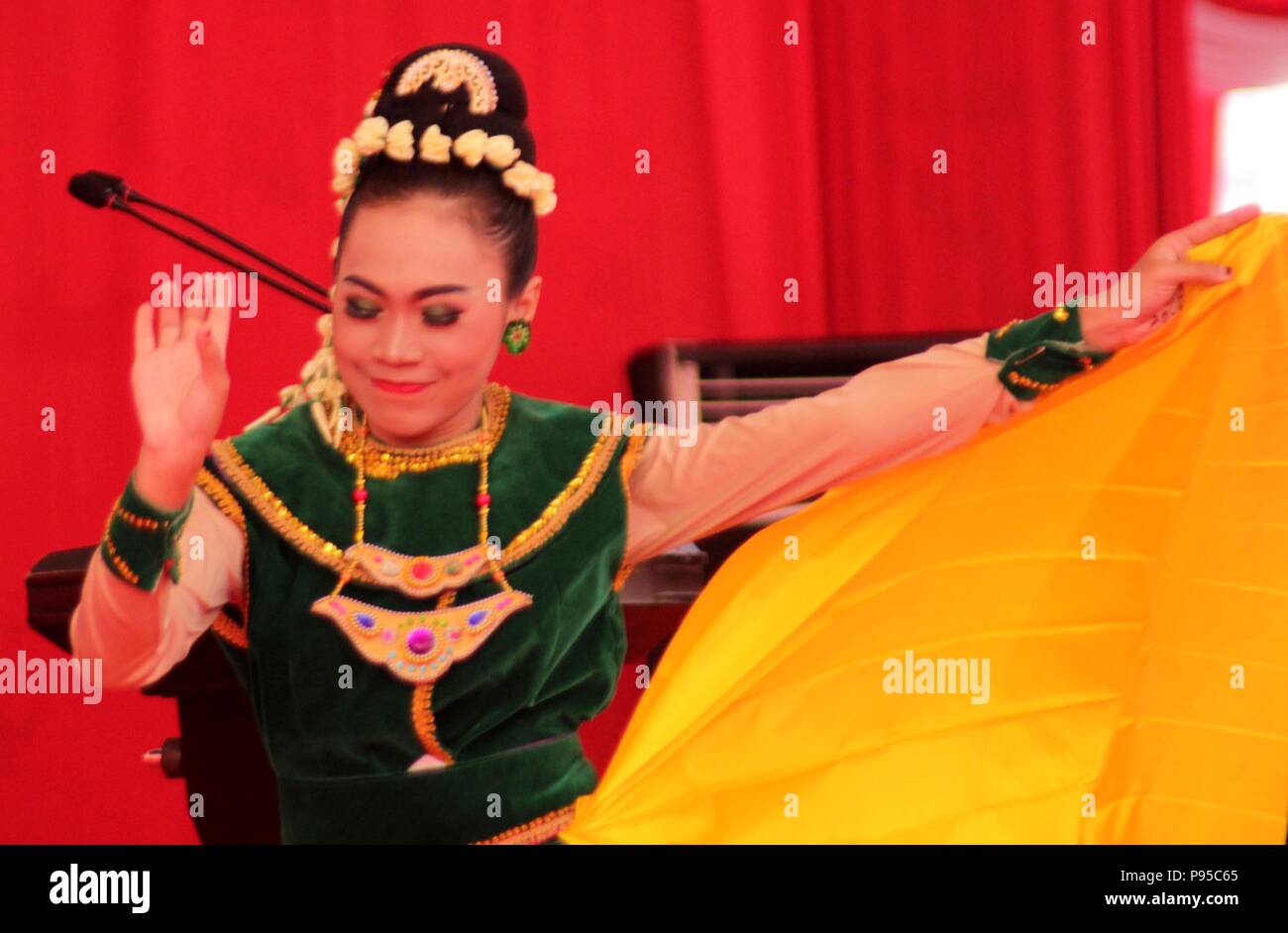 Madiun, Indonesia. 13th July, 2018. A number of people wearing costumes ...
