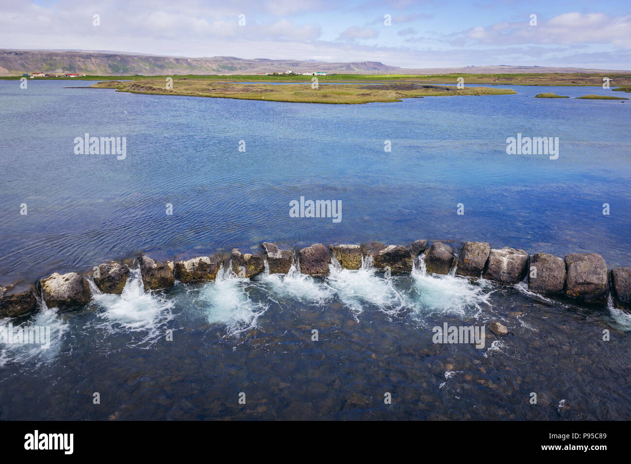 Lake Hlidarvatn on the edge of Reykjanesskagi - Southern Peninsula near ...