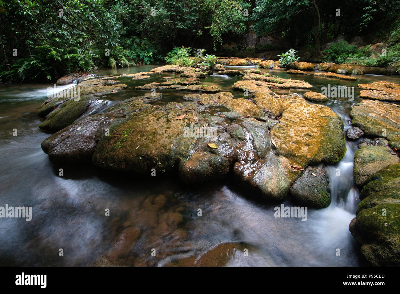 landscape photo, beautiful waterfall in green forest Stock Photo - Alamy