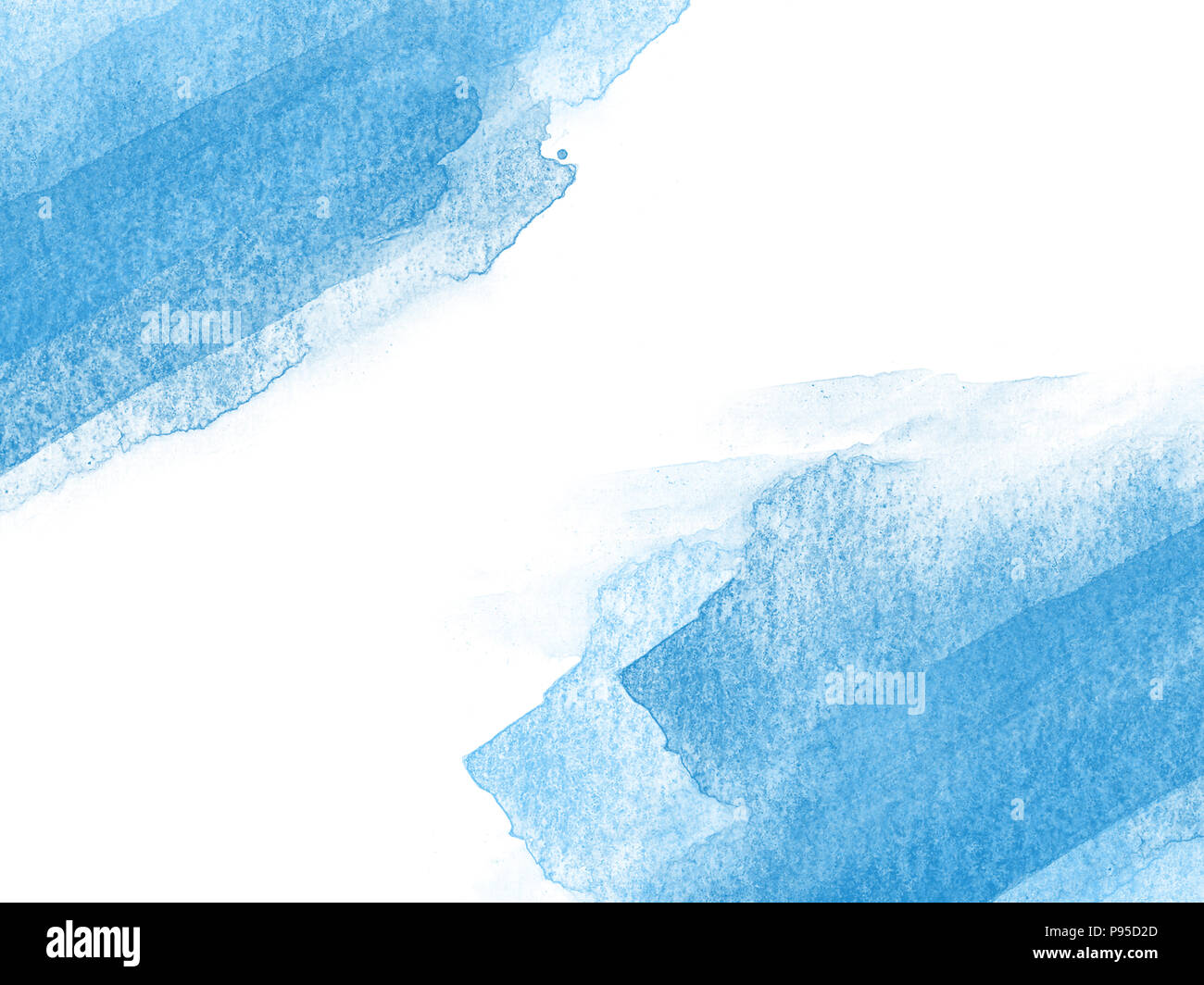 Abstract blue Frame template colorful watercolor brush painting ...