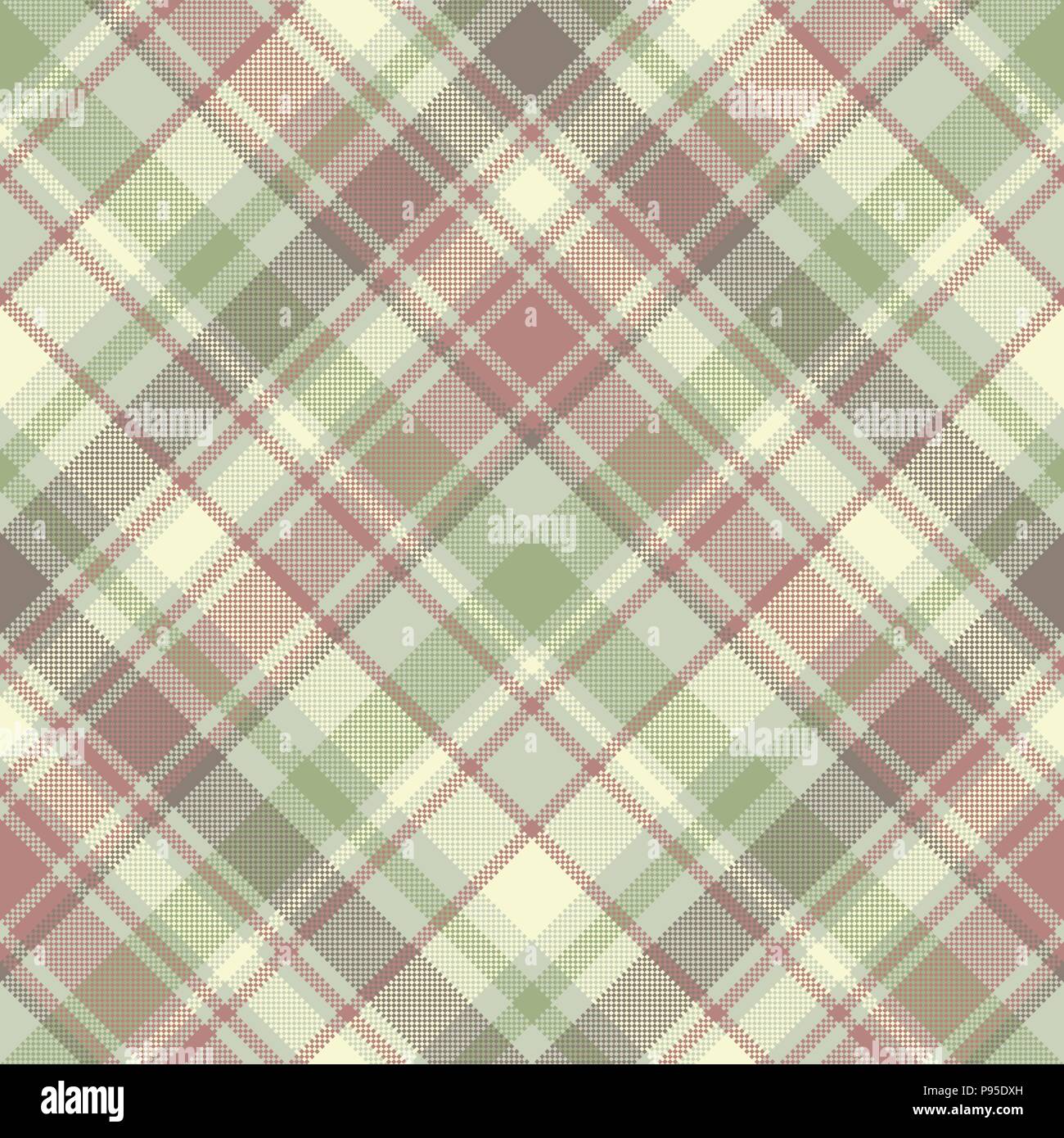 Pastel color check plaid fabric seamless pattern. Vector illustration ...
