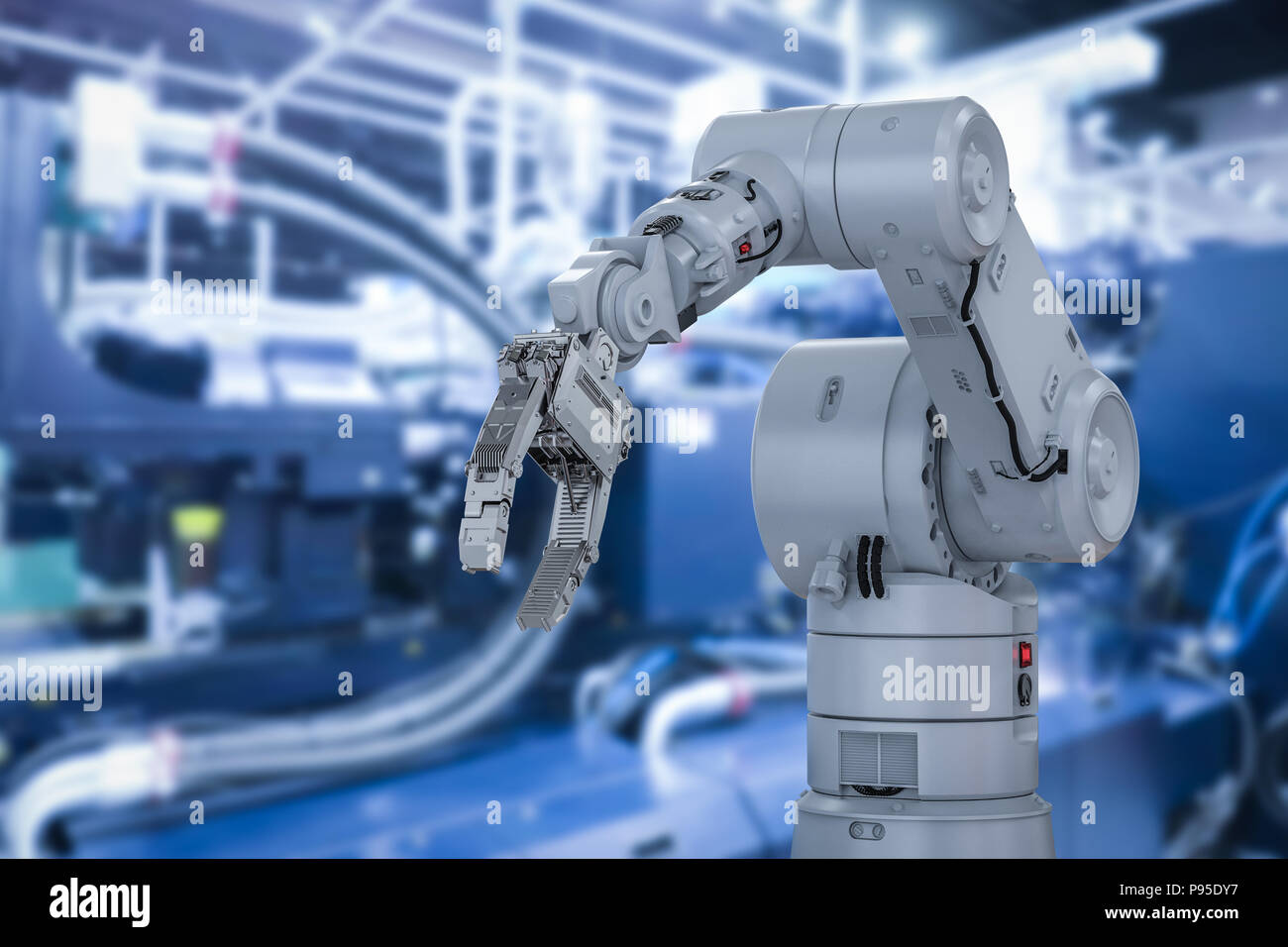 3d rendering robot arm or robotic hand in factory Stock Photo - Alamy