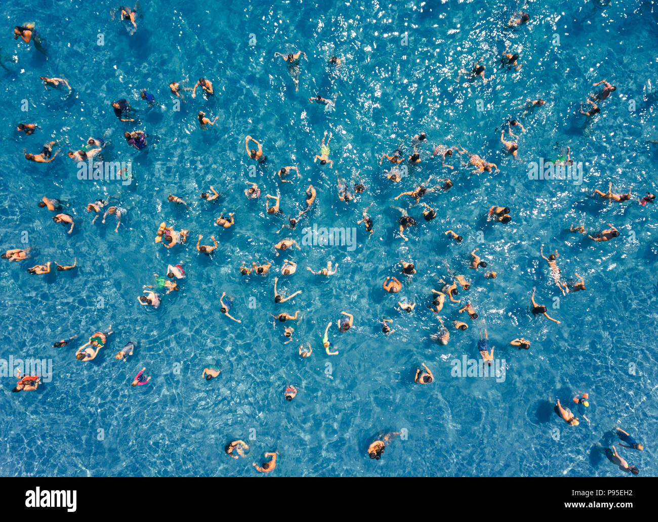 Crowded swimming pool Stock Photo - Alamy