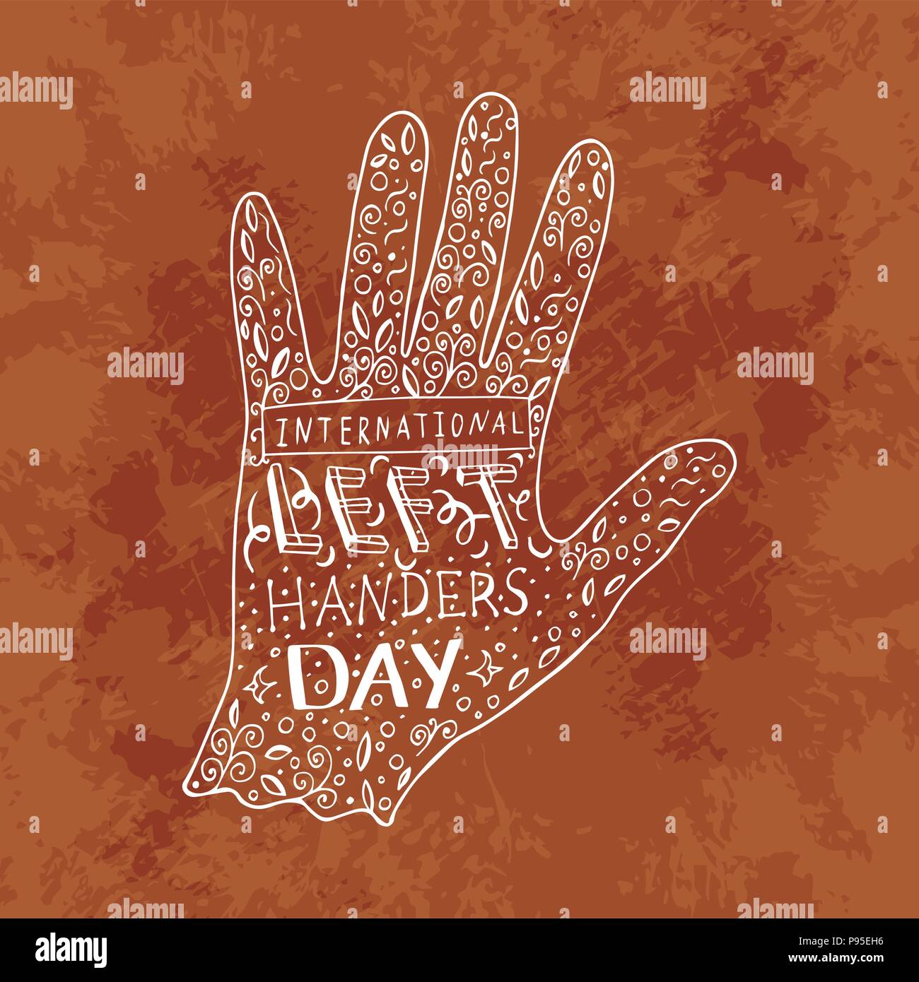 International Left Handers Day. Concept of a social holiday. 13 August ...