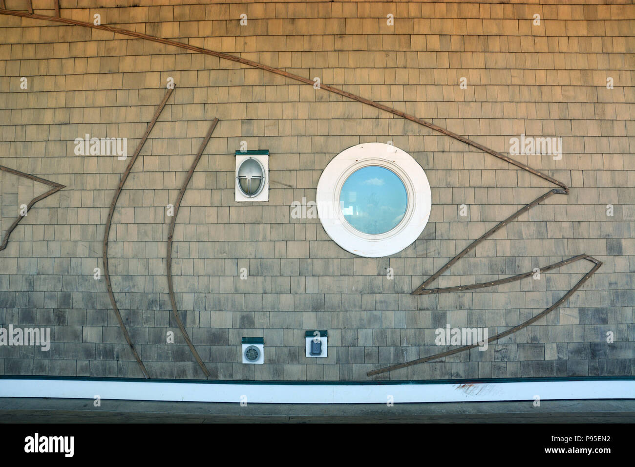 A fish design installed on the outer wall at Jennette's Pier on the ...