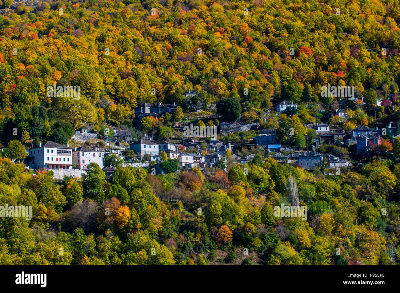 europe, greece, epiros, zagorohoria, mikro papigo, village Stock Photo ...