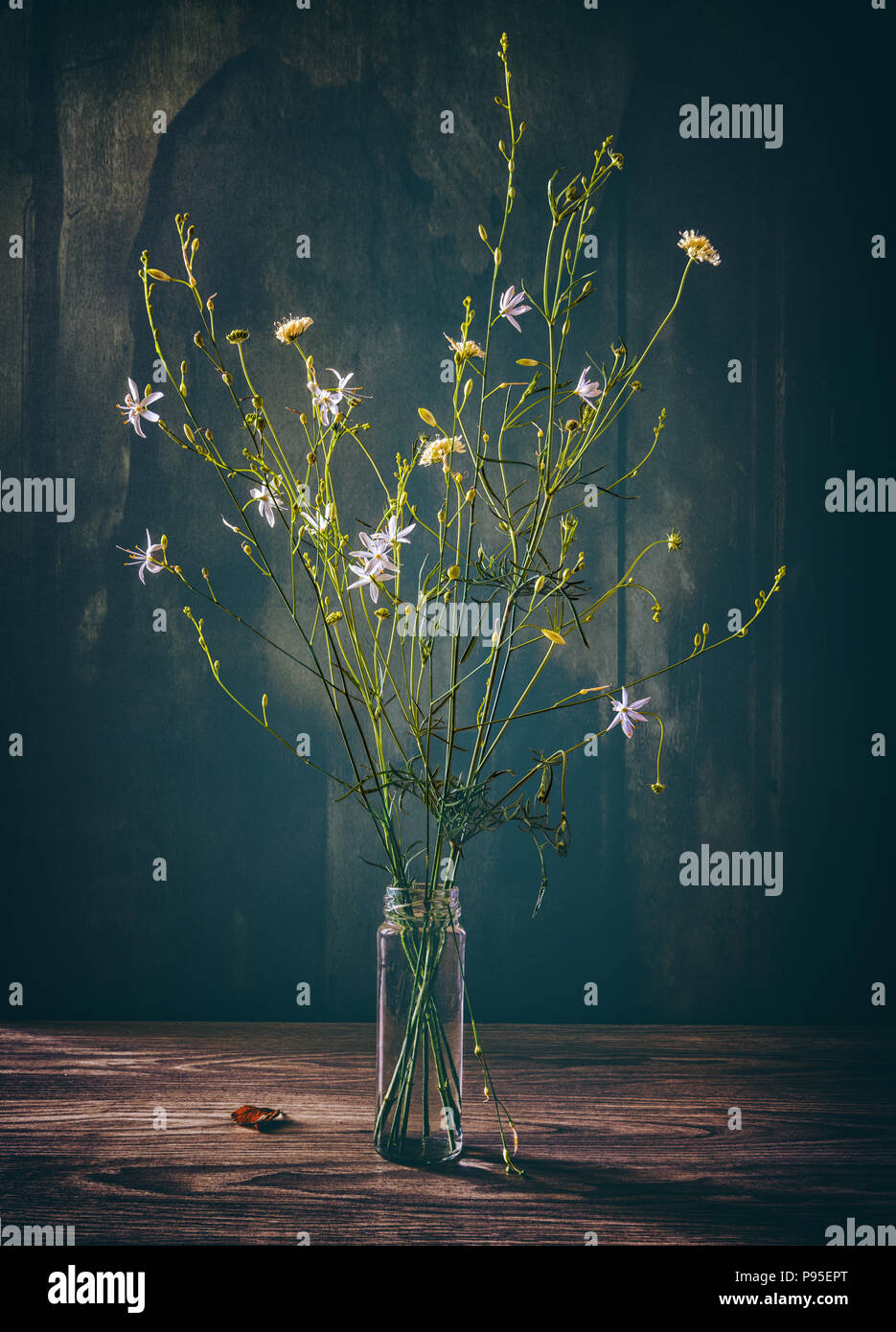 still life with wildflowers. vintage. minimalism Stock Photo - Alamy