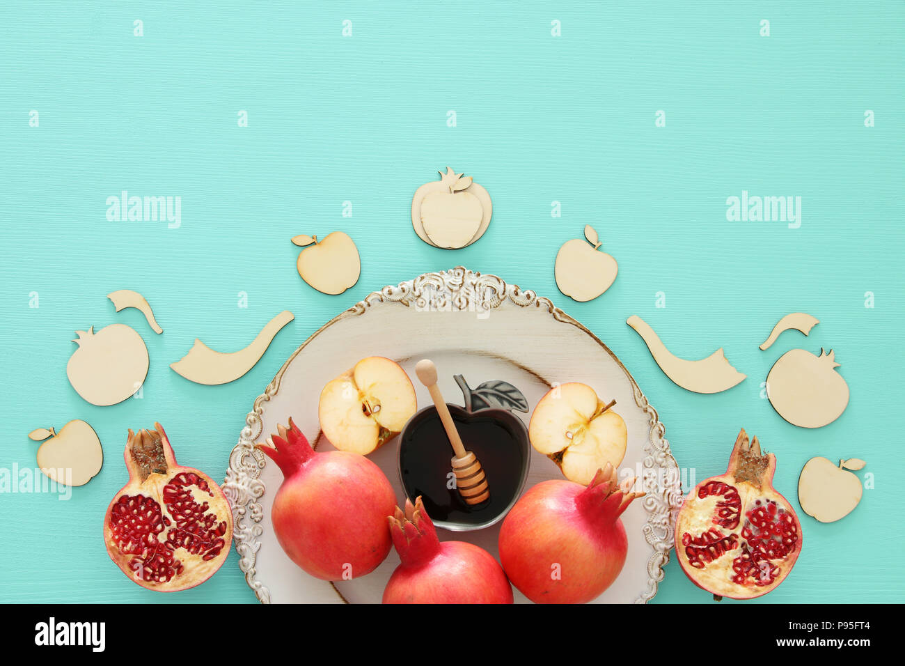 Rosh hashanah (jewish New Year holiday) concept. Traditional symbols Stock Photo - Alamy