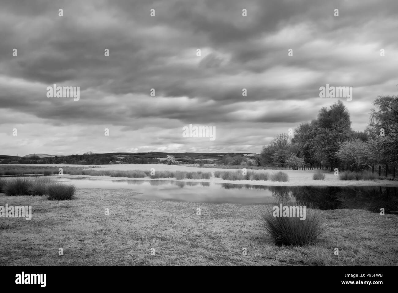Scottish landscape. Beautiful sky above Scotland. B&W Stock Photo - Alamy