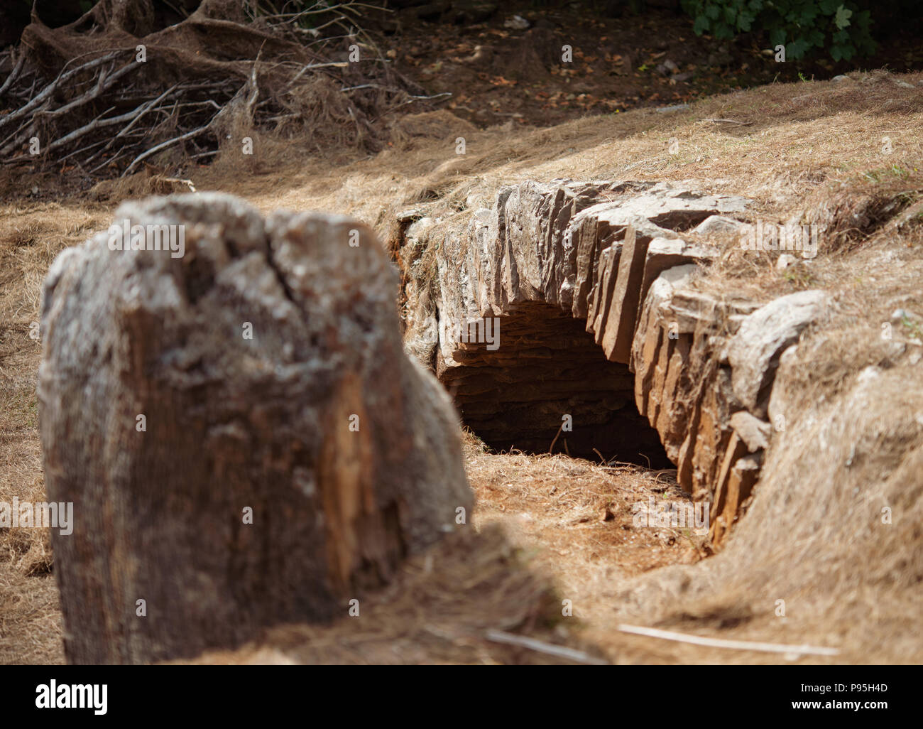 Old stone bridge uncovered by dry weather at Injebreck reservoir Stock ...