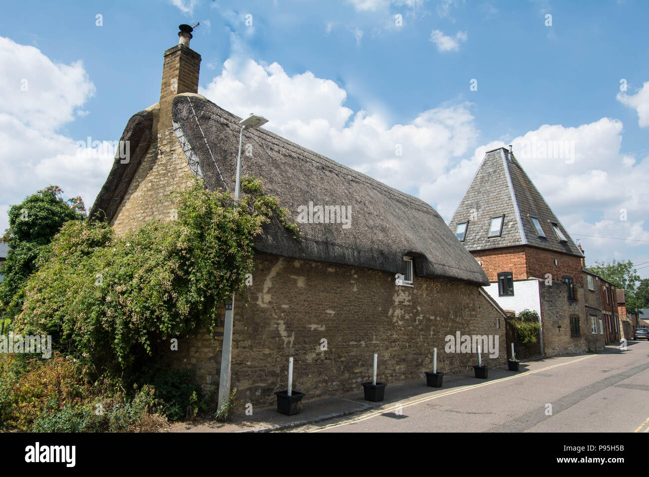Thatched Cottage Olney Bedfordshire UK stone building old historic ...