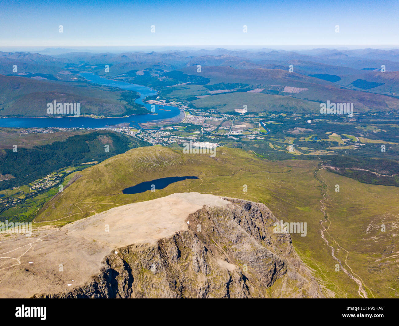 Ben Nevis, The tallest mountain in the United Kingdom from the air. Ben ...