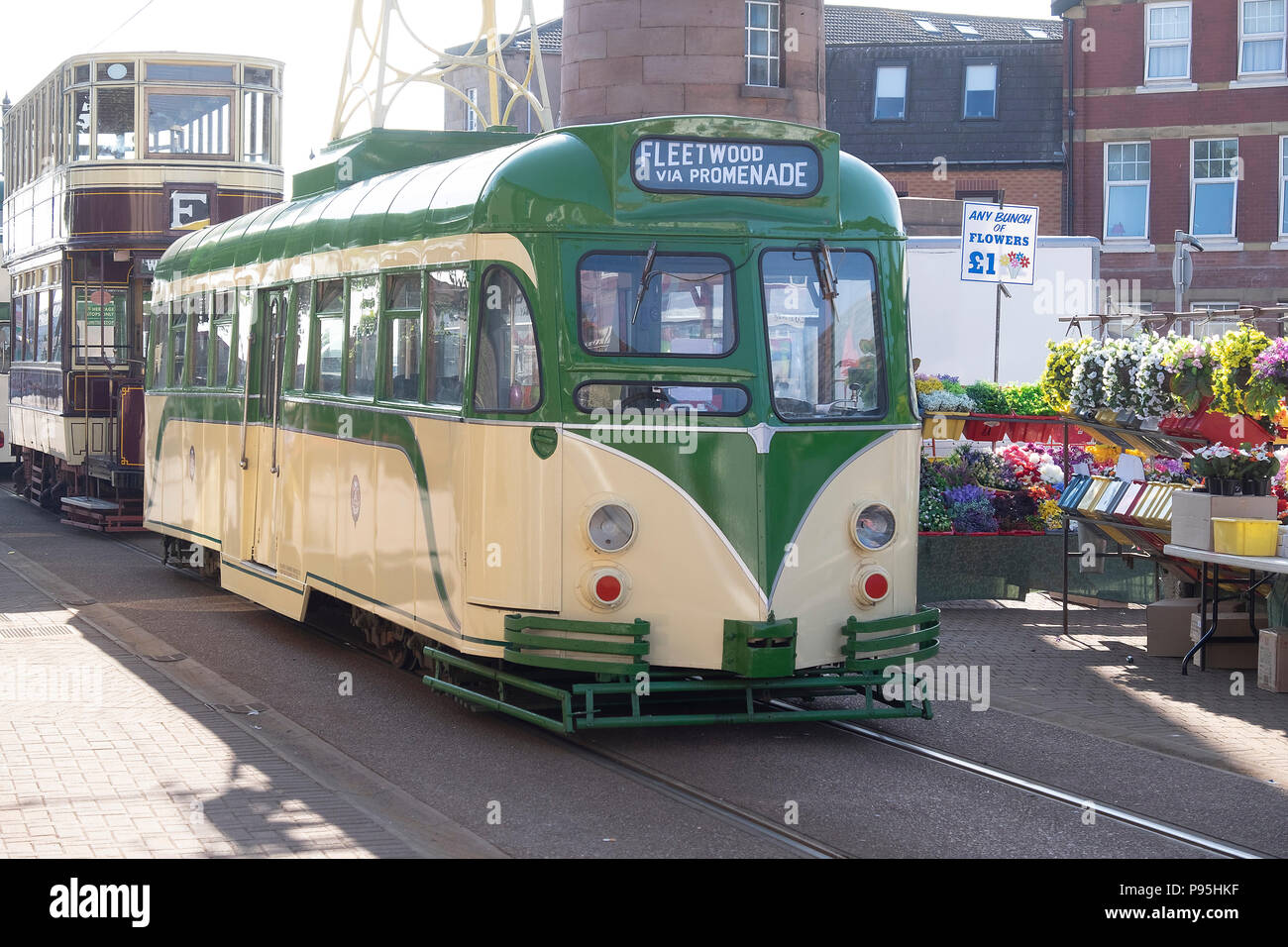 Vintage tram on display at Vintage Rally Stock Photo - Alamy