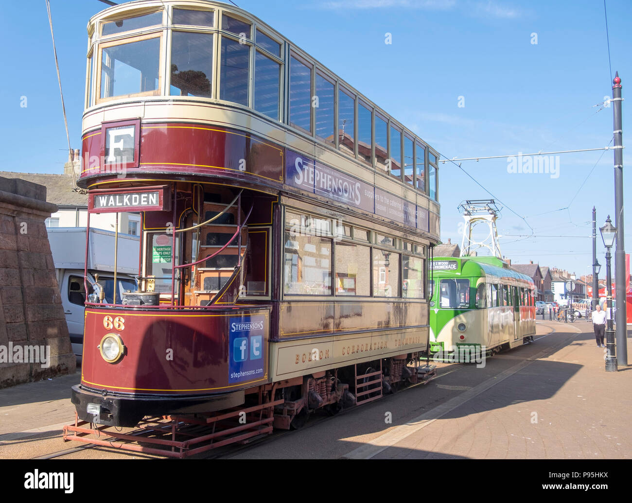 Vintage tram on display at Vintage Rally Stock Photo - Alamy