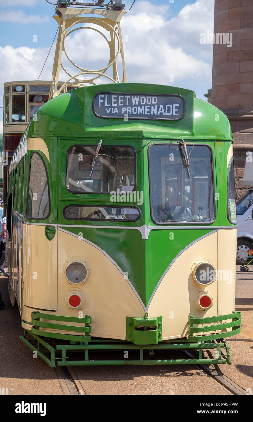 Vintage tram on display at Vintage Rally Stock Photo - Alamy