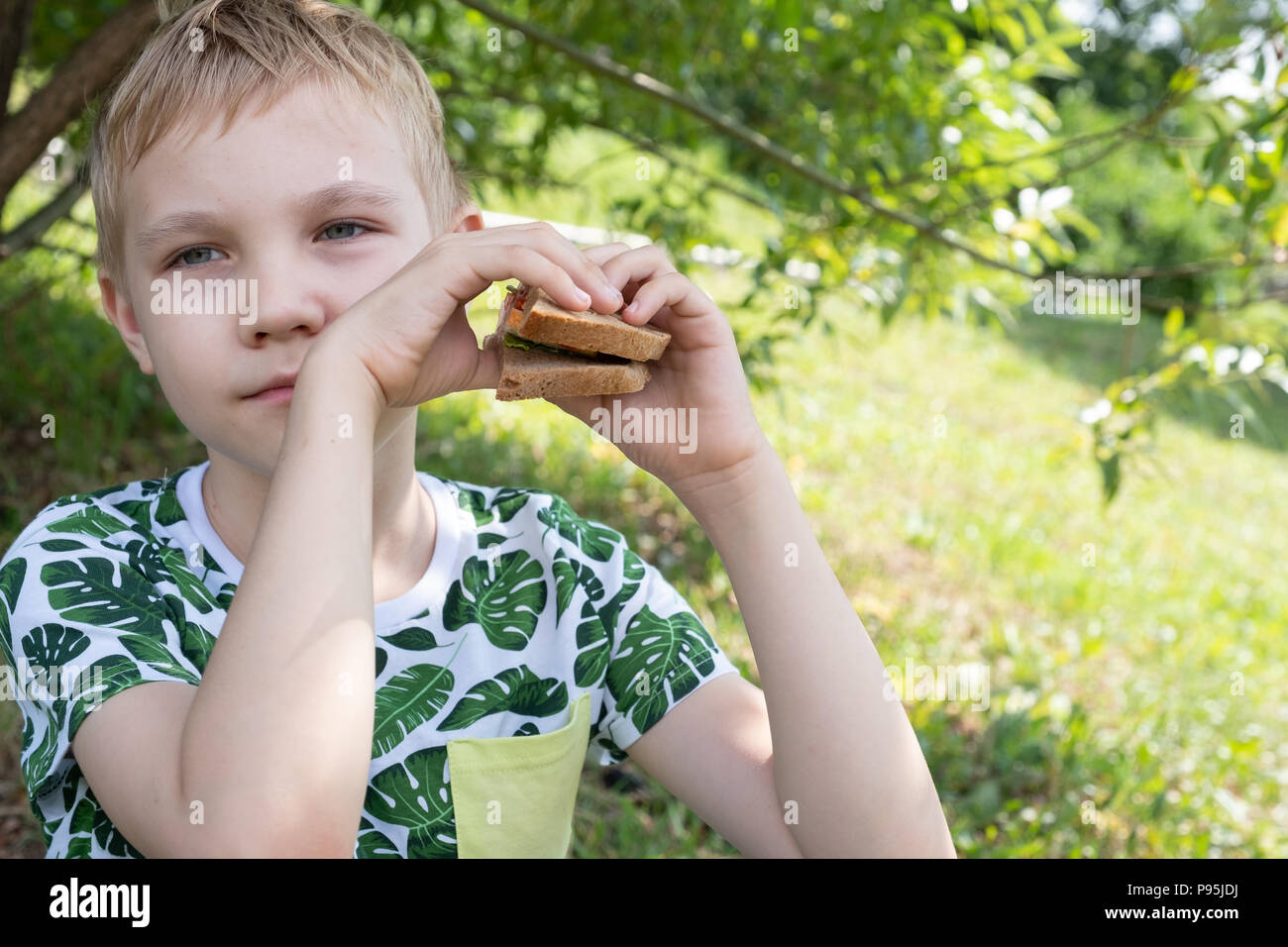 Boy green sandwich hi-res stock photography and images - Alamy