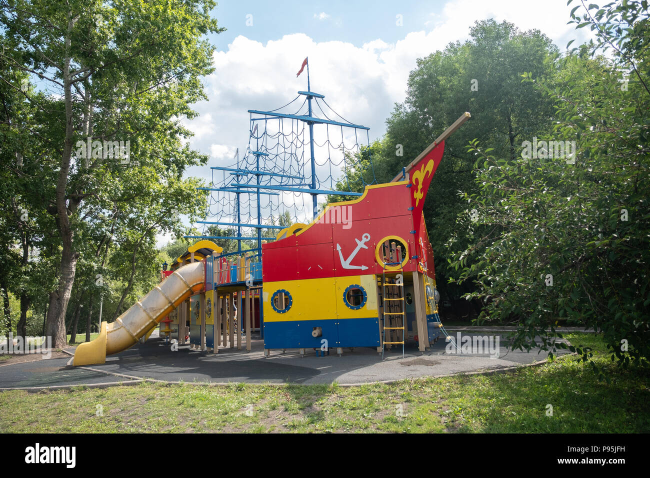 colorful playground in the park Stock Photo - Alamy
