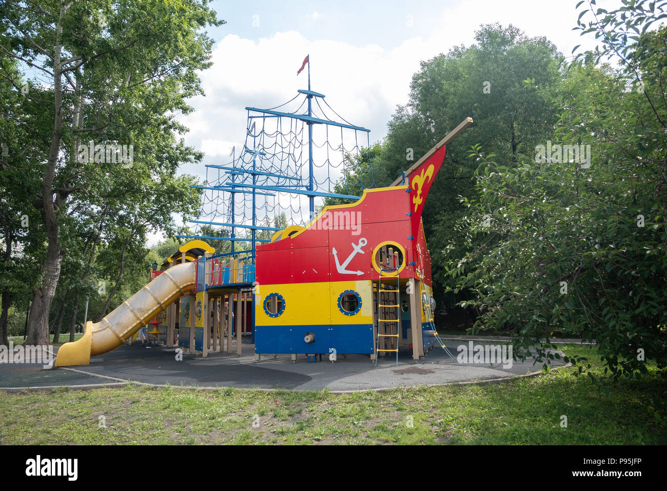 colorful playground in the park Stock Photo - Alamy