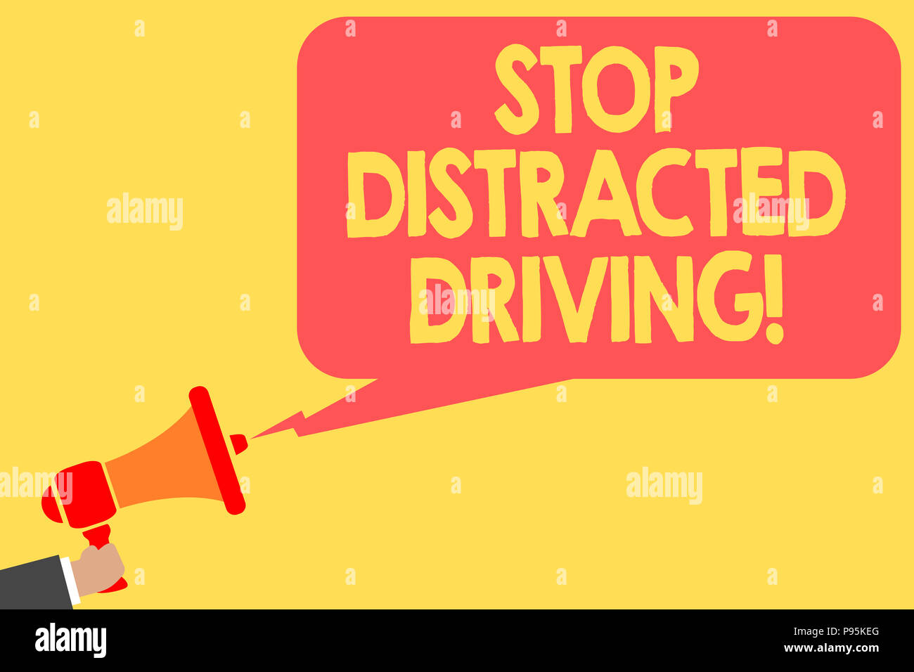 Handwriting text Stop Distracted Driving. Concept meaning asking to be ...