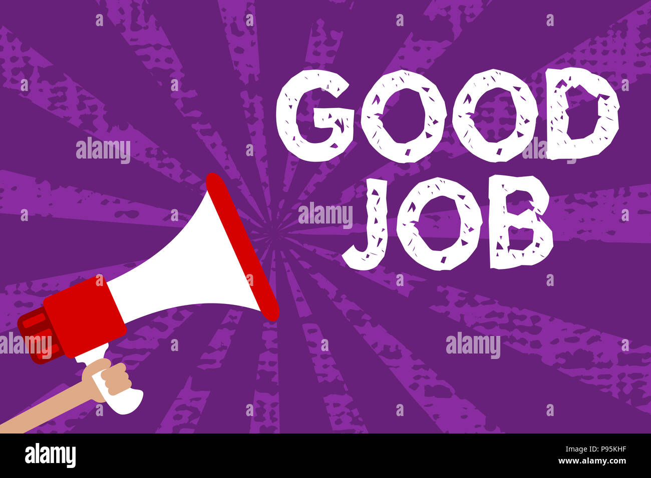 Text sign showing Good Job. Conceptual photo encourage someone for his ...