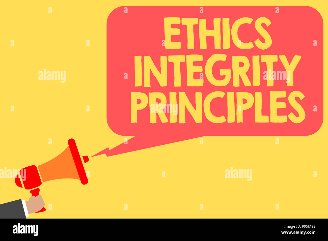 Handwriting text Ethics Integrity Principles. Concept meaning quality ...
