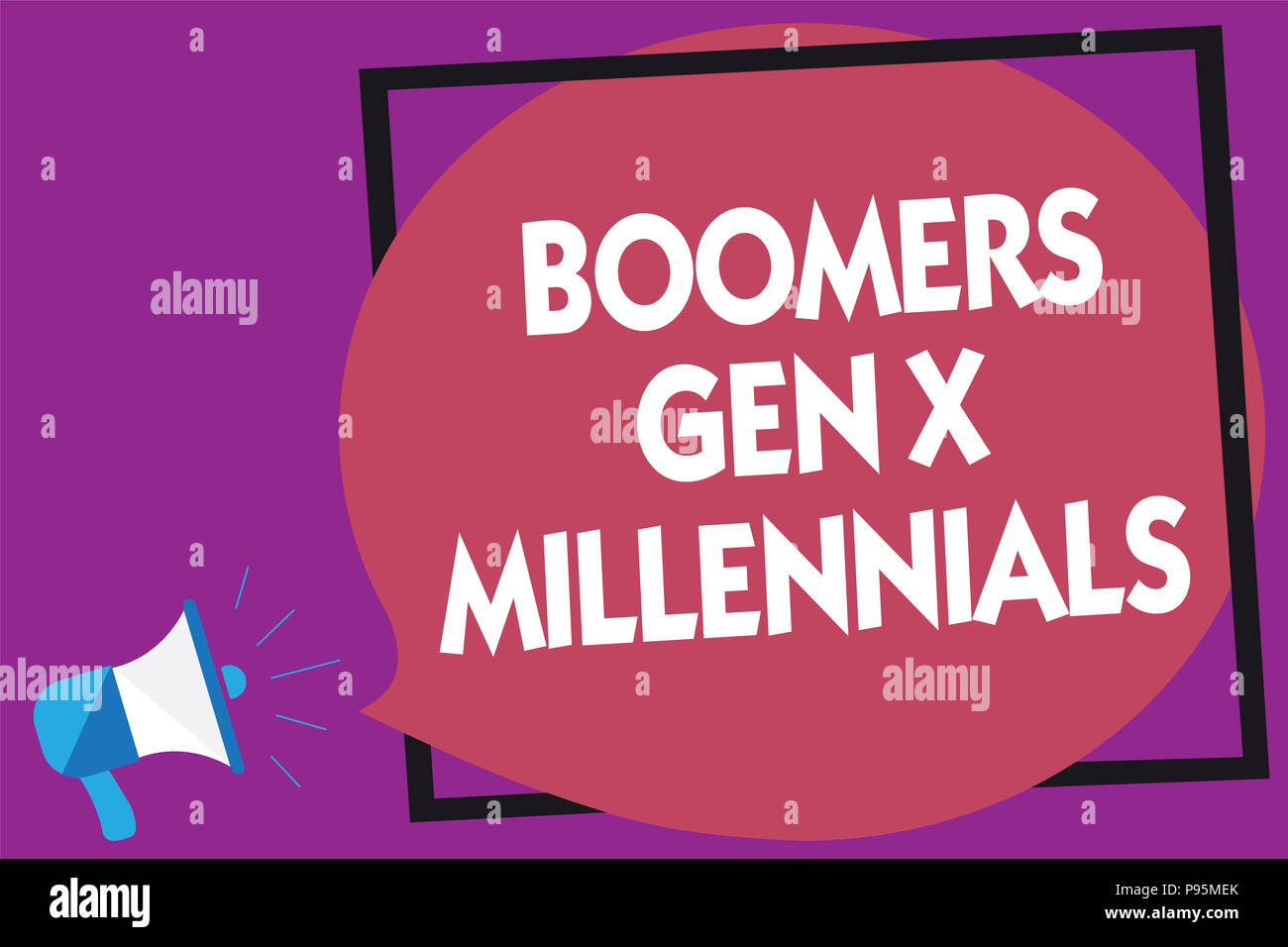 Text sign showing Boomers Gen X Millennials. Conceptual photo generally ...
