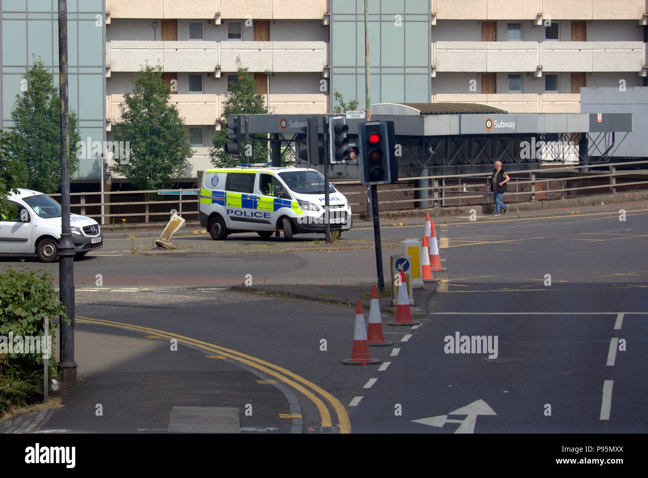 Police warning cones hi-res stock photography and images - Alamy