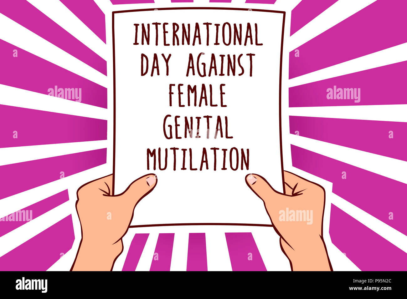 Text sign showing International Day Against Female Genital Mutilation ...