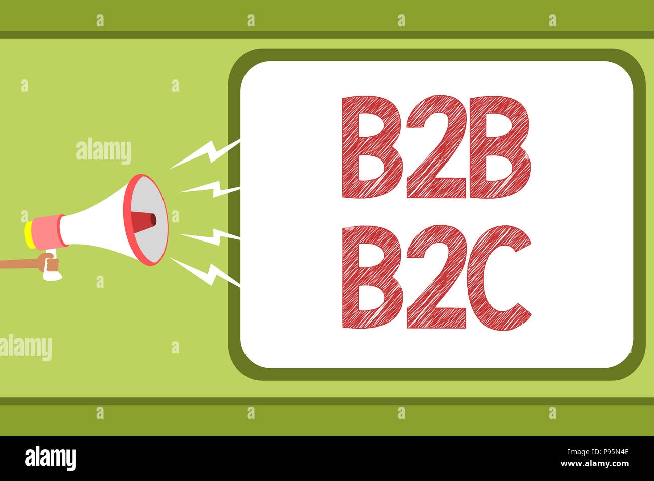Handwriting text B2B B2C. Concept meaning two types for sending emails ...