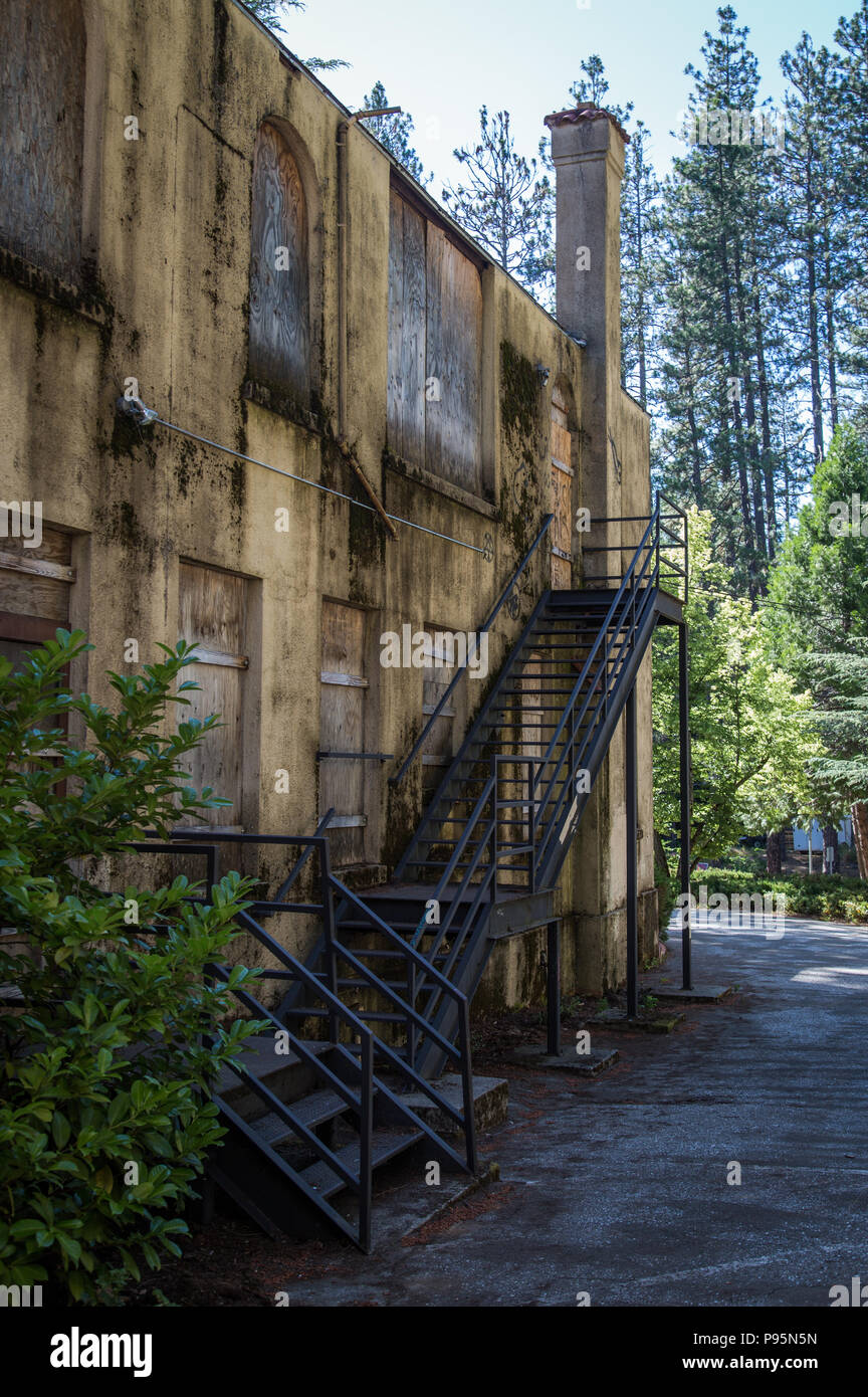 The side of an abandoned building which was part of the Nevada State ...
