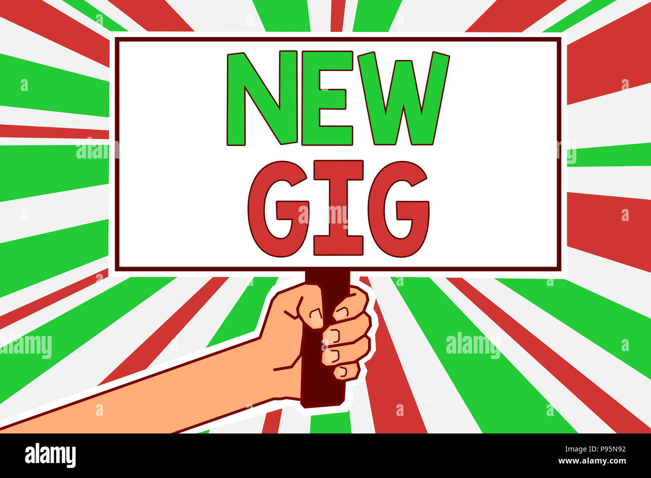 Text sign showing New Gig. Conceptual photo getting job Attending live ...