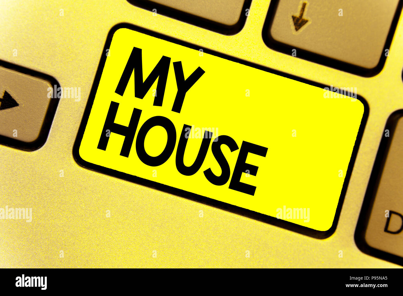 Writing note showing My House. Business photo showcasing A place or ...