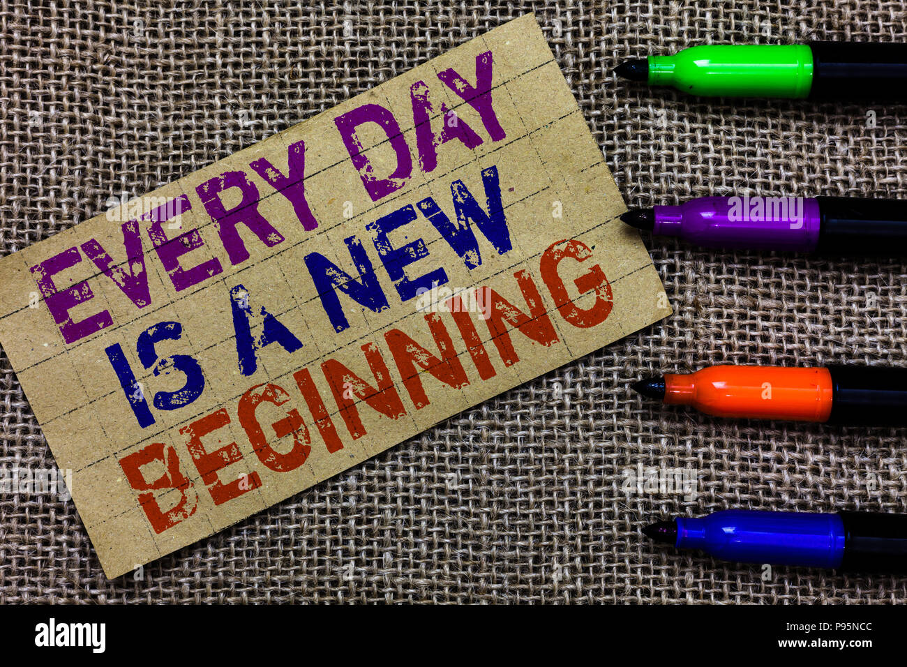 Handwriting text writing Every Day Is A New Beginning. Concept meaning ...