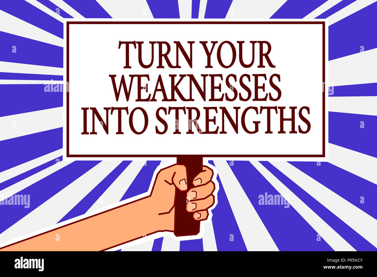 Text sign showing Turn Your Weaknesses Into Strengths. Conceptual photo ...