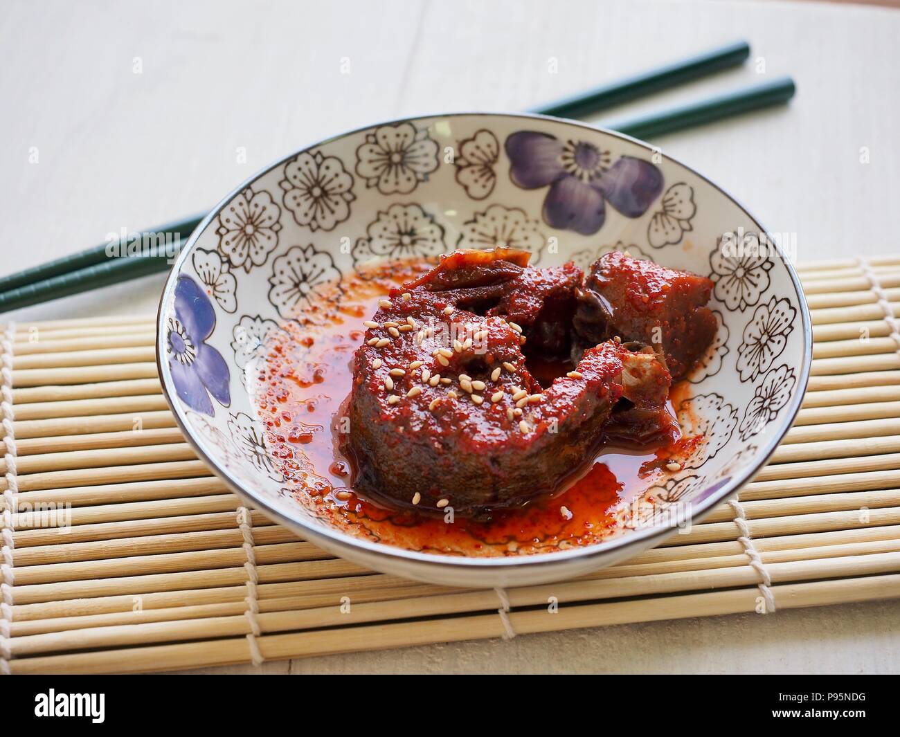 Korean food Braised Fish, Braised pollack Stock Photo - Alamy