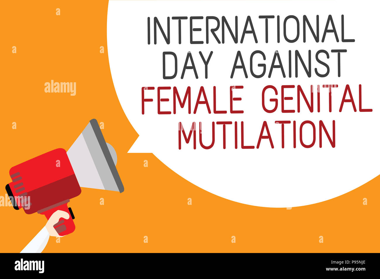 Text sign showing International Day Against Female Genital Mutilation ...