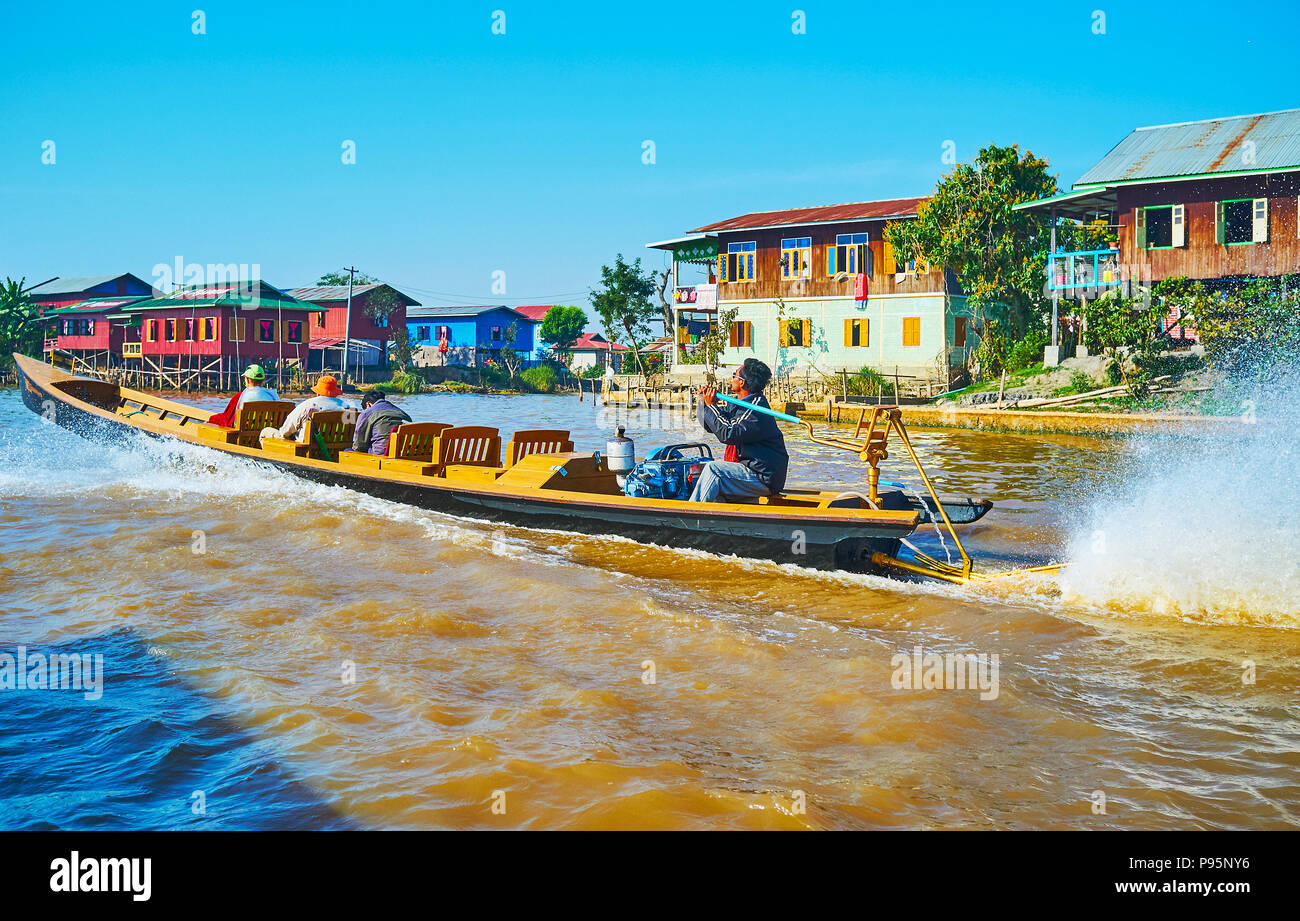 Southeast asia myanmar burma inlay lake houses hi-res stock photography ...