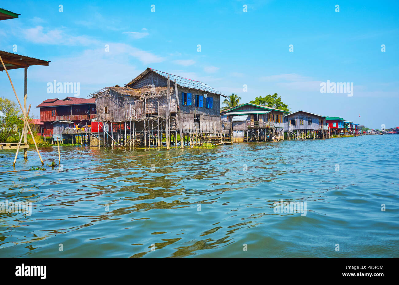 Southeast asia myanmar burma inlay lake houses hi-res stock photography ...