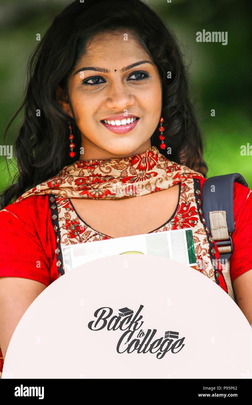 A shot of a beautiful south asian college student Stock Photo - Alamy