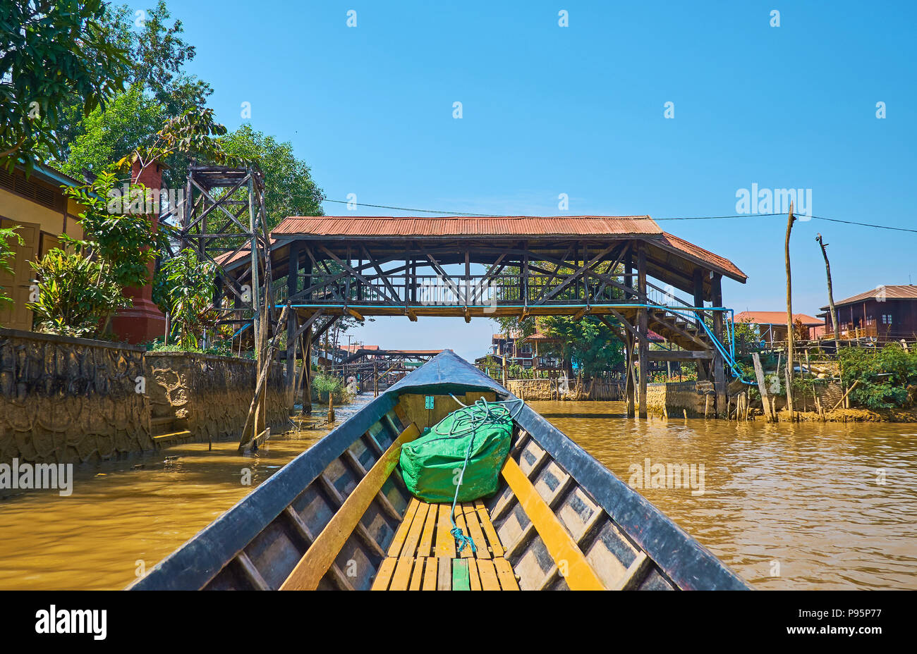 Southeast asia myanmar burma inlay lake houses hi-res stock photography ...