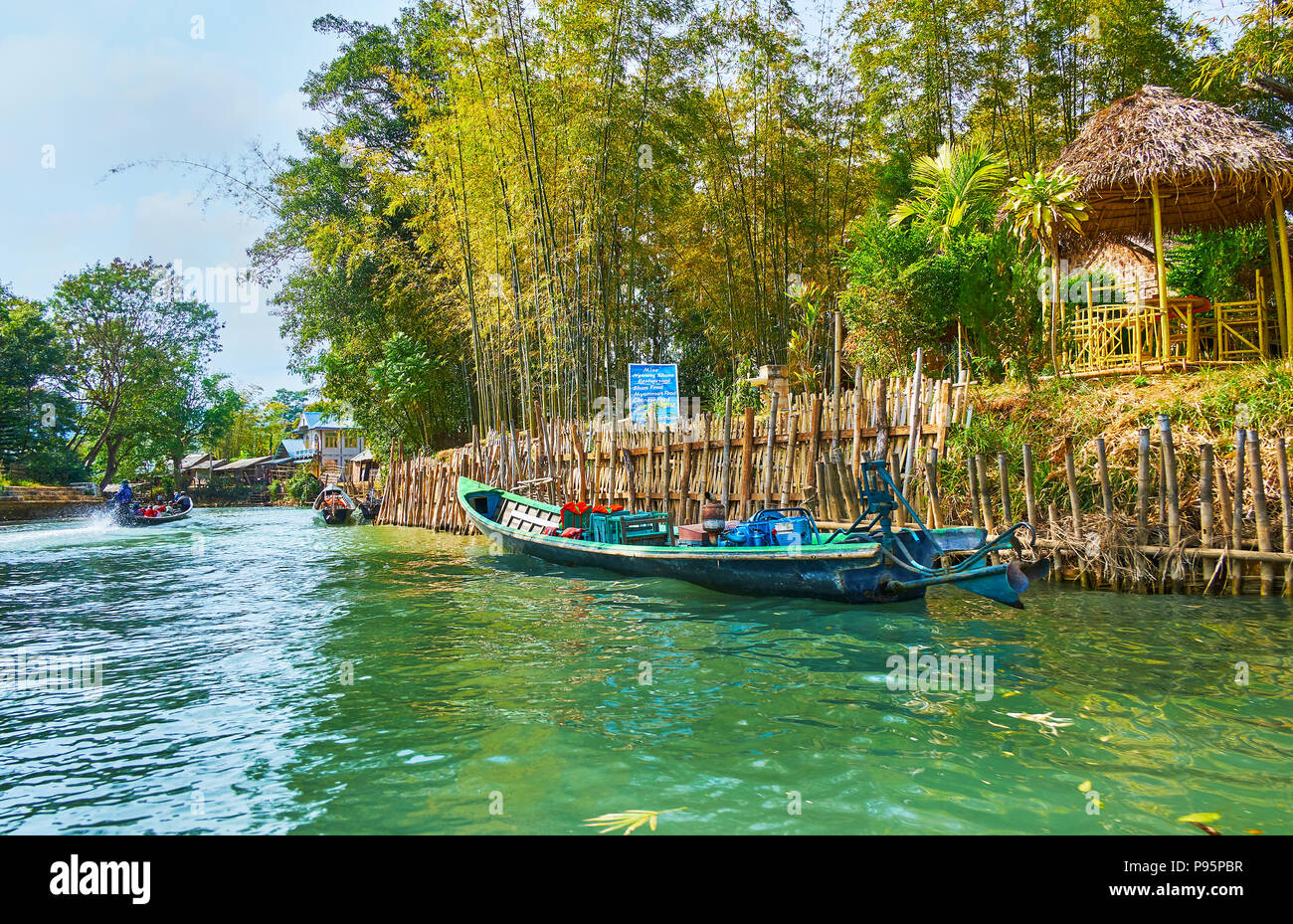 Southeast asia myanmar burma inlay lake houses hi-res stock photography ...