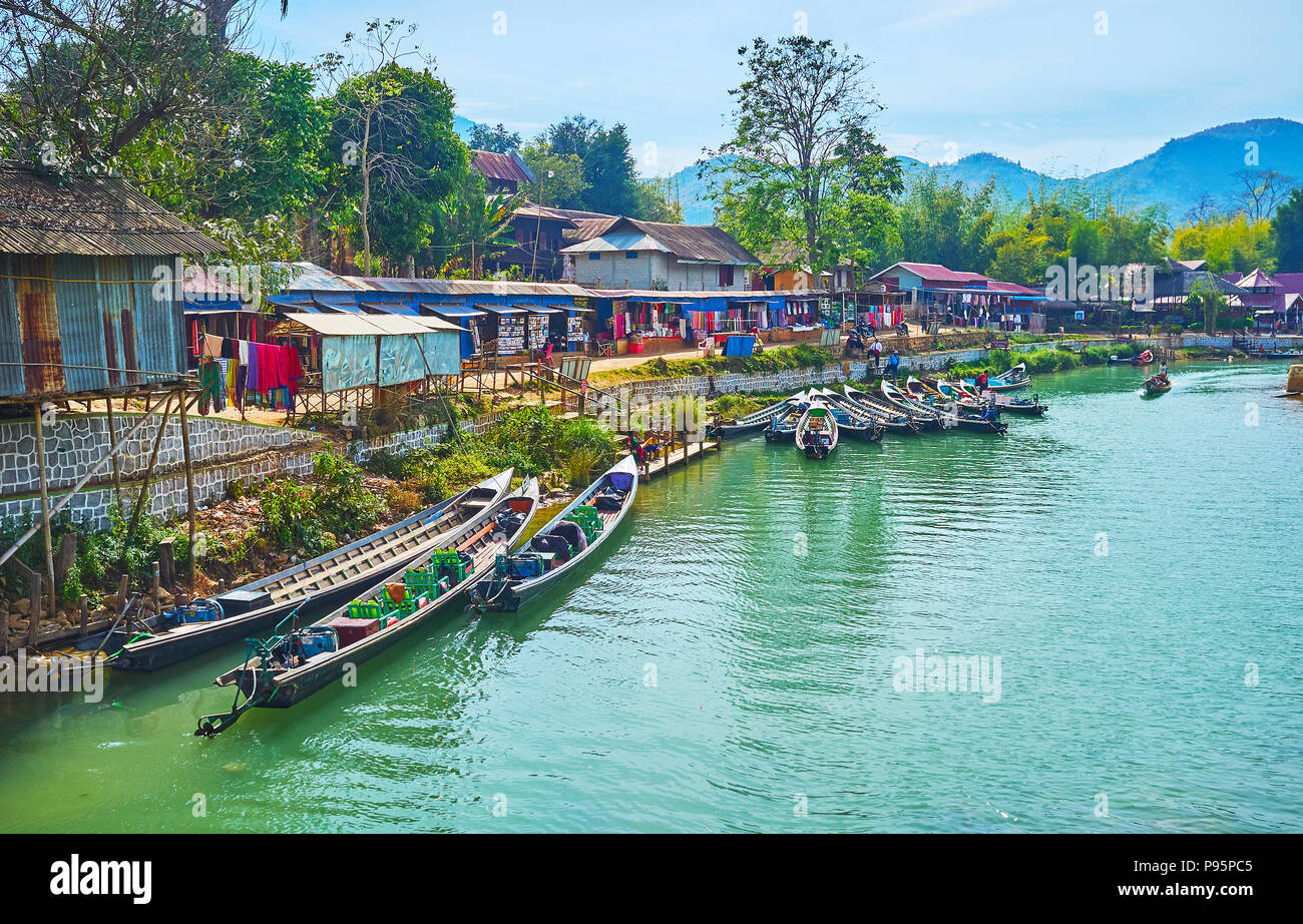 Southeast asia myanmar burma inlay lake houses hi-res stock photography ...